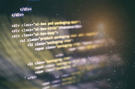 Css 자바 스크립트 및 Html 사용 기능 소스 코드의 클로즈업을 모니터링 합니다 추상 It 기술 배경입니다 소프트웨어 소스
