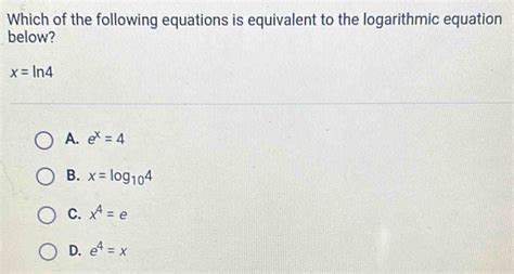 Solved Which Of The Following Equations Is Equivalent To The