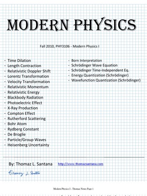modern physics i thomaz notes electron wave function
