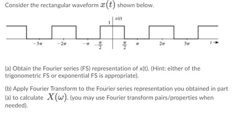 Solved Consider The Rectangular Waveform X T Shown Below