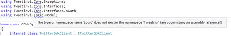 C Tweetinvi Namespaces Are Not Recognized Although Dlls Are Present Stack Overflow