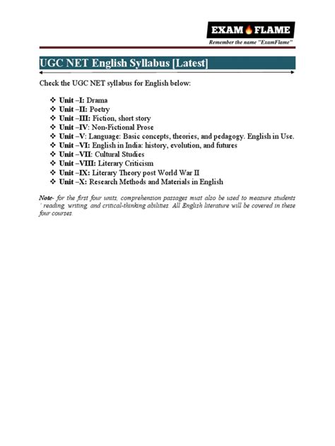 Ugc Net English Syllabus Pdf