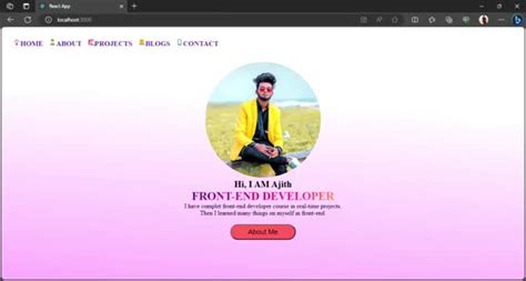 Ajith R On Linkedin Html Css Javascript React Portfolio
