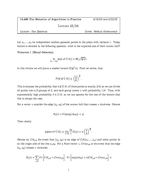 Lect16 Prof Is Naveen Garg 18 The Behavior Of Algorithms In