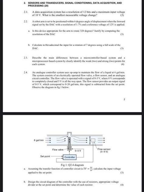 Solved 2 SENSORS AND TRANSDUCERS SIGNAL CONDITIONING DATA Chegg Com