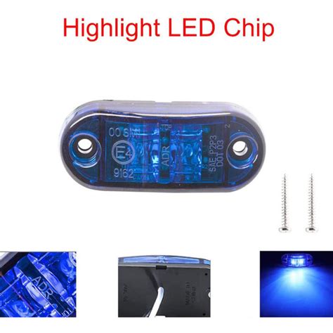 Lampu Sinyal Truk Mobil Penanda Samping Led Buah Lampu Sinyal Biru Merah Putih Kuning