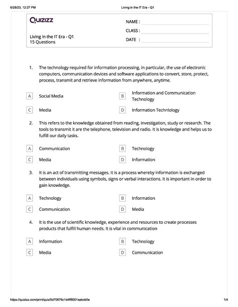 IT Quiz BS Information Technology Studocu