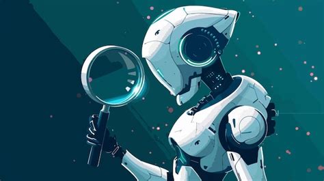 Advanced Artificial Intelligence Assistant Robot With Magnifying Glass
