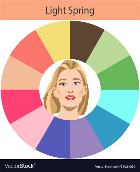 Seasonal Color Analysis Palette For Light Spring Vector Image My Xxx