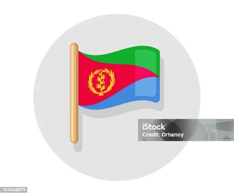 Eritrea Vector Waving On Stick Flag Eritrea Country Icon Flag Stock Illustration Download