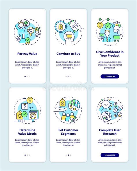 Creating Pricing Strategy For Product Onboarding Mobile App Screen Set