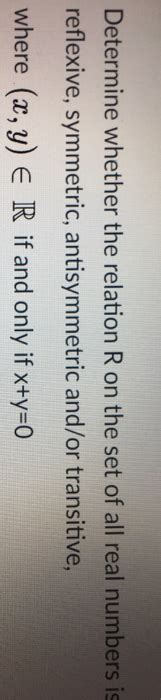 Solved Determine Whether The Relation R On The Set Of All Chegg Com