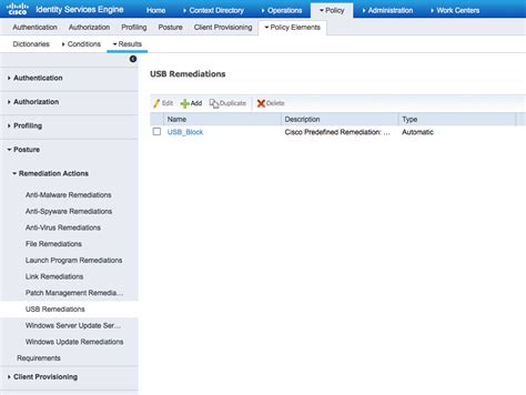configure ise 2 1 and anyconnect 4 3 posture usb check cisco