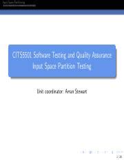 Exploring Input Space Partitioning For Software Testing Course Hero