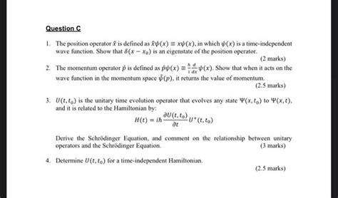 solved 1 the position operator x is defined as