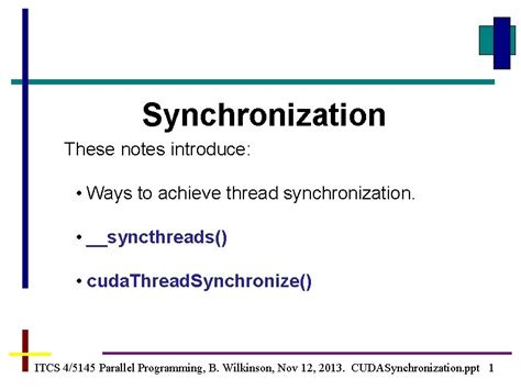 synchronization these notes introduce ways to achieve thread