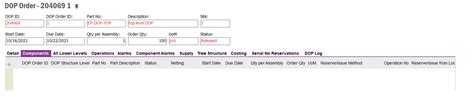 unable to remove a branch of a dop order receiving error ora 01476