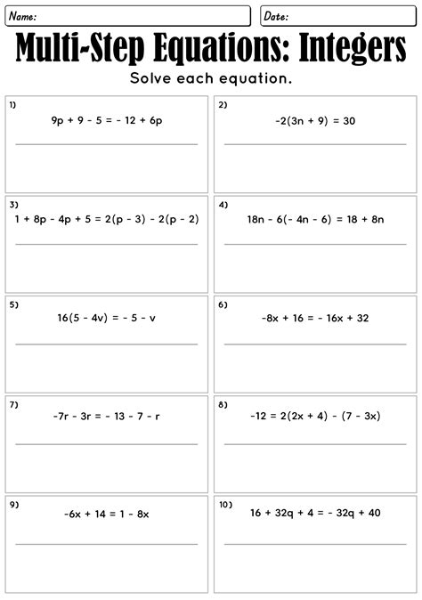 11 Linear Equation Practice Worksheets Free Pdf At