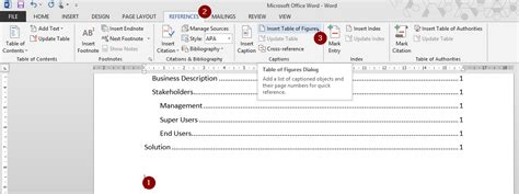 Day Insert Table Of Figures In Word Tracy Van Der Schyff