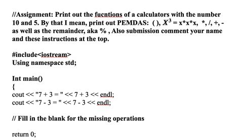 Solved Assignment Print Out The Fucntions Of A Chegg