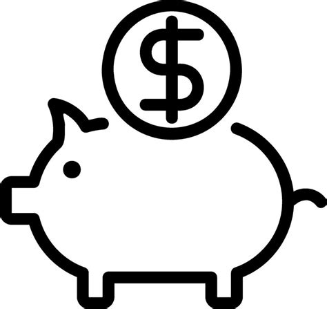 Piggy Bank Line Icon Vector Art At Vecteezy