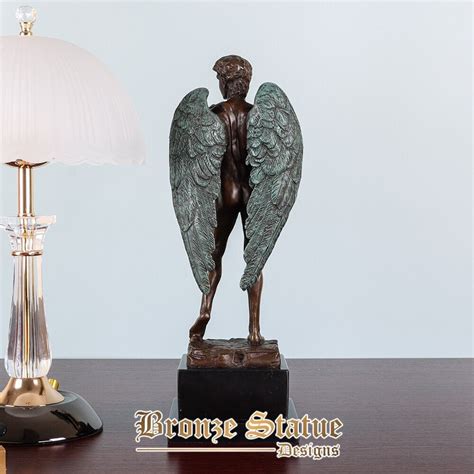 Bronze Winged David Statue Famous Nude Man Sculpture Great Details Ant
