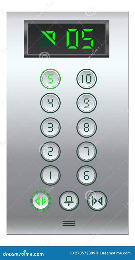 Realistic Elevator Panel Stage Buttons Navigation Numbers Stainless