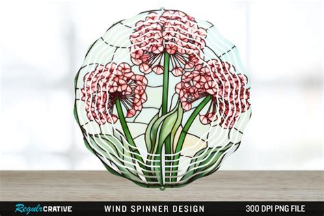 Stained Glass Allium Flowers Flowers Spinner Sublimation Png