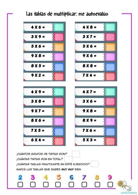 Tablas Del 2 Y 3 Ficha Interactiva Topworksheets