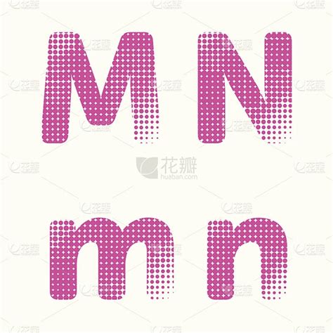 矢量半色调光栅字母素材 花瓣网