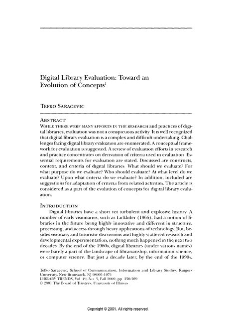 Saracevic Eval Library Trends 2000 Btec Hnd In Software Networking