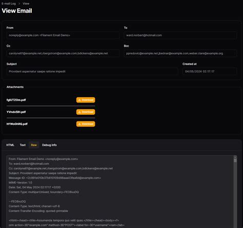 github rickdbcn filament email log emails in your filament project