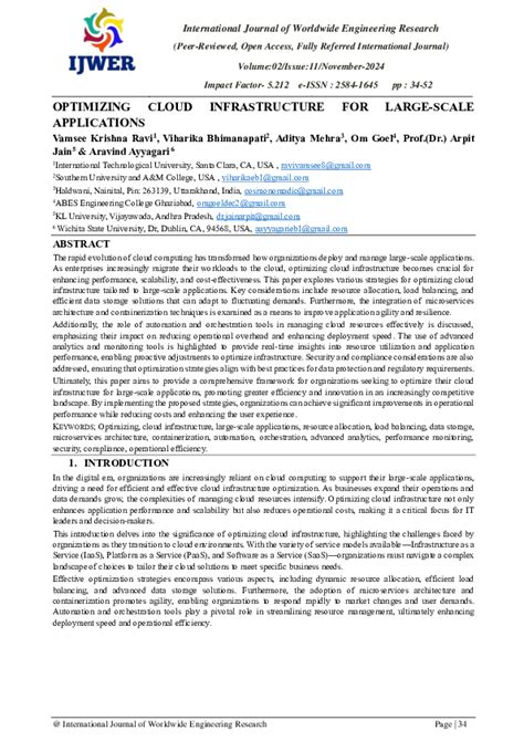 pdf optimizing cloud infrastructure for large scale applications