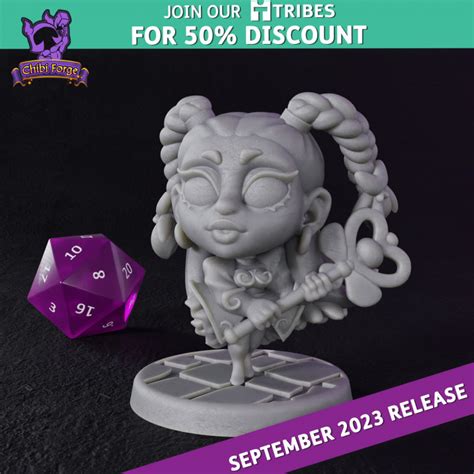 3d Printable Female Human Wizard Chibi Forge By Titan Forge Miniatures