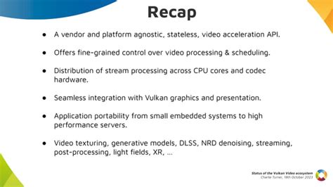 Status Of The Vulkan Video Ecosystem Xdc 2023 Ppt