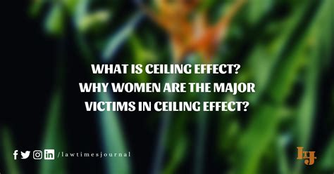 What Is Ceiling Effect Why Women Are The Major Victims In Ceiling Effect Law Times Journal
