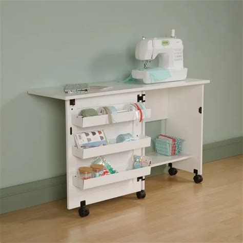 Dropship Rolling Sewing Cart With Storage White Finish To Sell Online
