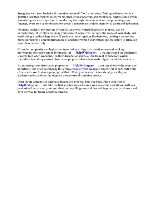 Bachelor Dissertation Proposal Pdf Thesis Knowledge