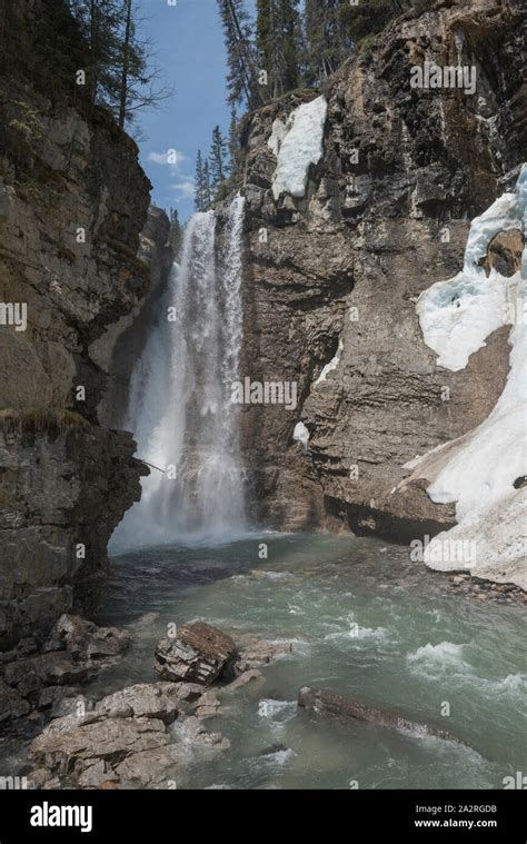 The Upper Falls In Johnston Canyon Banff National Park Alberta