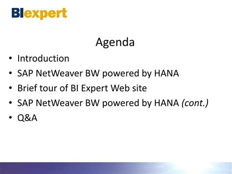 Ppt What You Need To Know About Sap Netweaver Bw Powered By Sap Hana Powerpoint Presentation