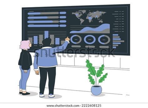 big data analytics visualization technology scientist stock vector