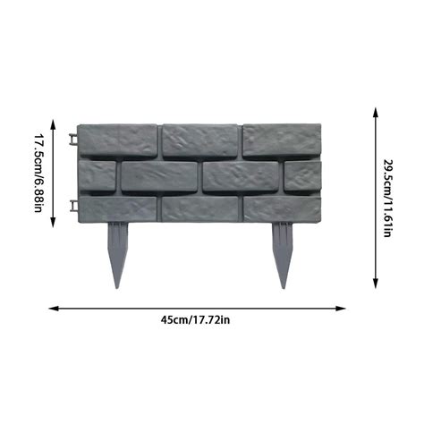 4pcs Garden Edging Courtyard Grass Rectangle Stone Grandado