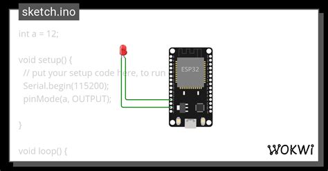 Practice Blinking LED Wokwi ESP32 STM32 Arduino Simulator