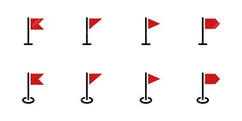 Premium Vector Flag Marker Red Icon Set