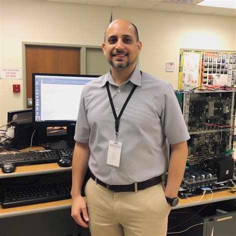 Premium Photo Computer Class Guidance A Technology Teacher Instructs