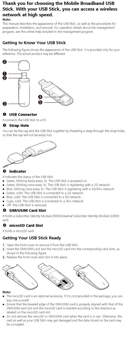 HUAWEI MOBILE BROADBAND USB STICK USER MANUAL Pdf Download ManualsLib