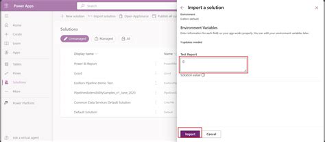 use environment variable to deploy different version of power bi