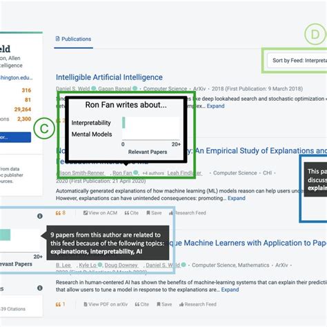 The Baseline Semantic Scholar Interface For An Authors Homepage It