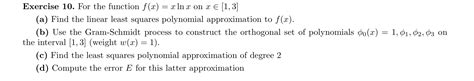 Solved Exercise 10 For The Function Fxxlnx On X∈ 13