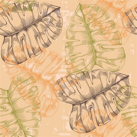 Premium Vector Seamless Pattern With Tropical Plants And Leaves